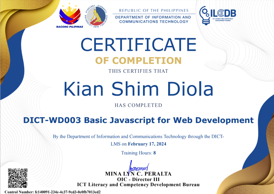 KIAN SHIM DIOLA - Modern Portfolio